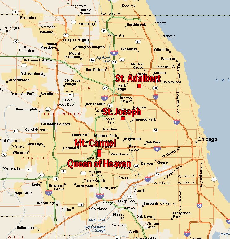 Cemetery Maps for Our Lady of the Angels school fire in Chicago ...